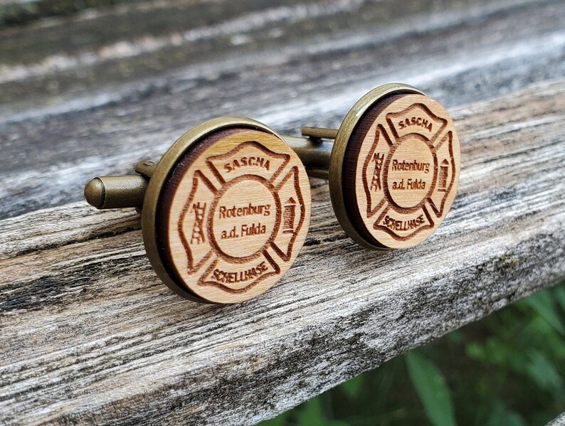 PERSONALIZED Firefighter Cufflinks. Laser Engraved. Wedding - Etsy