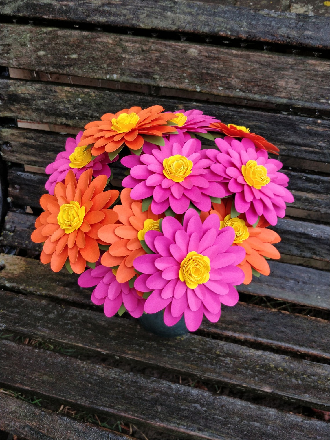 Gerber Daisy Paper Flower Bouquet. CHOOSE YOUR COLORS. - Etsy