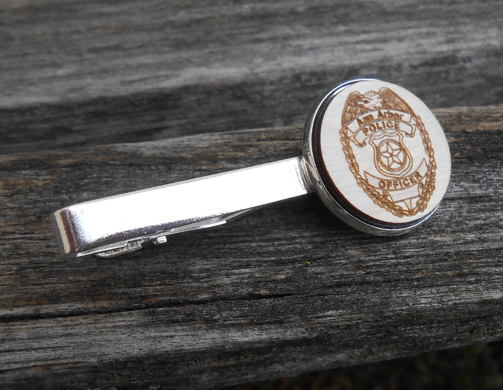 Police Tie Clip. CHOOSE CITY or STATE Laser Engraved. | Etsy
