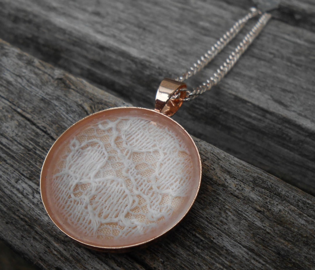 YOUR Wedding Dress Lace Necklace. Bridesmaid Gift, Mom Gift, CHOOSE ...