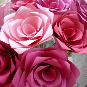 Dozen Paper Roses. CHOOSE YOUR COLORS! Anniversary, Birthday, Valentine ...