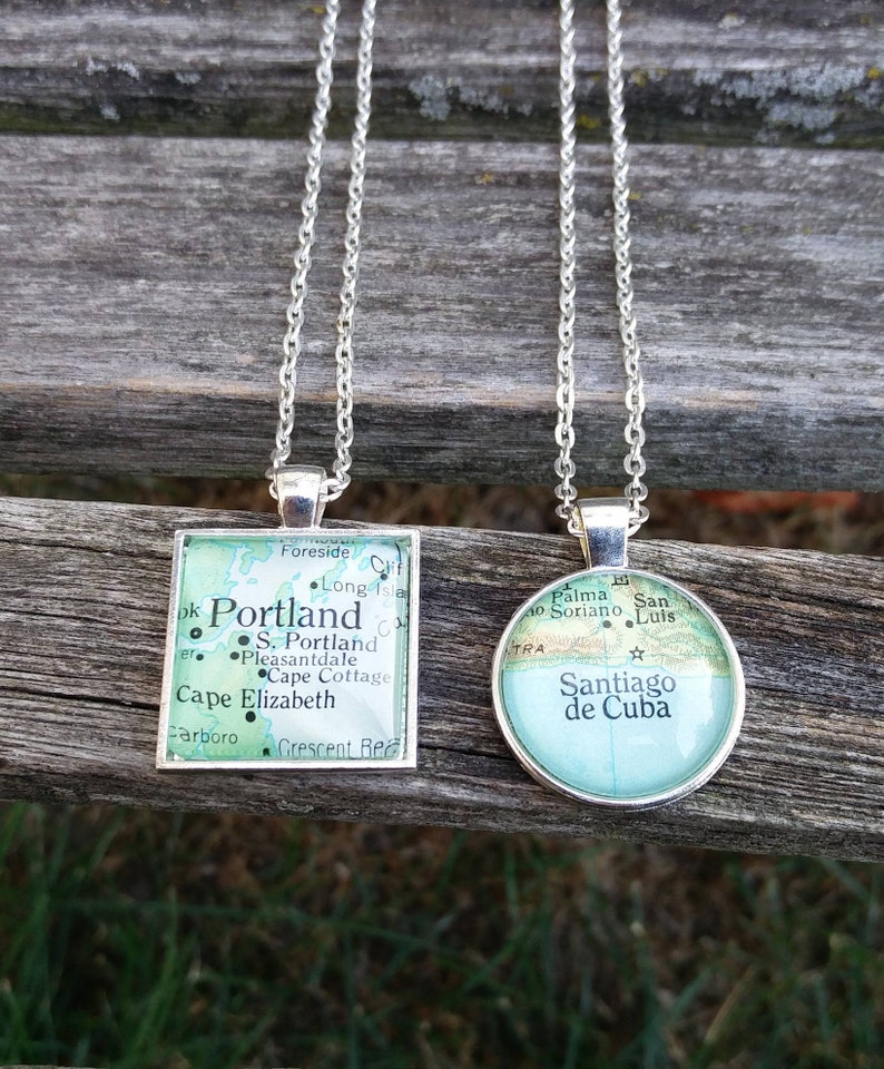 Custom Map Necklace. CHOOSE YOUR PLACE. Wedding Anniversary - Etsy