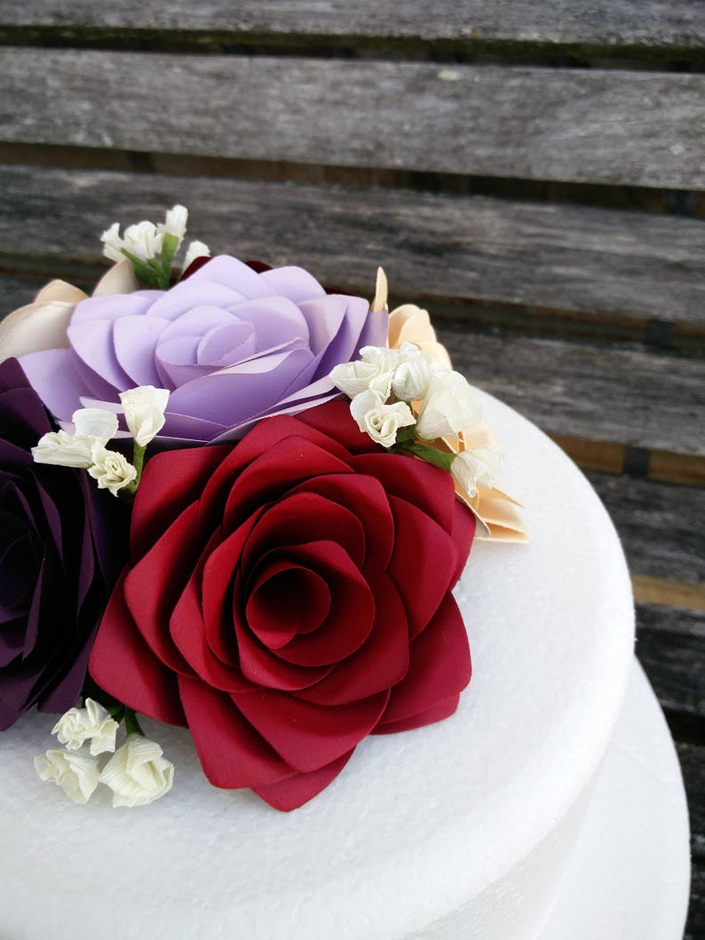 Paper Rose Cake Topper. 6 inch. CHOOSE YOUR COLORS. Custom | Etsy