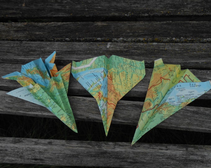 FLYING Map Paper Airplanes. Wedding Decoration Party - Etsy