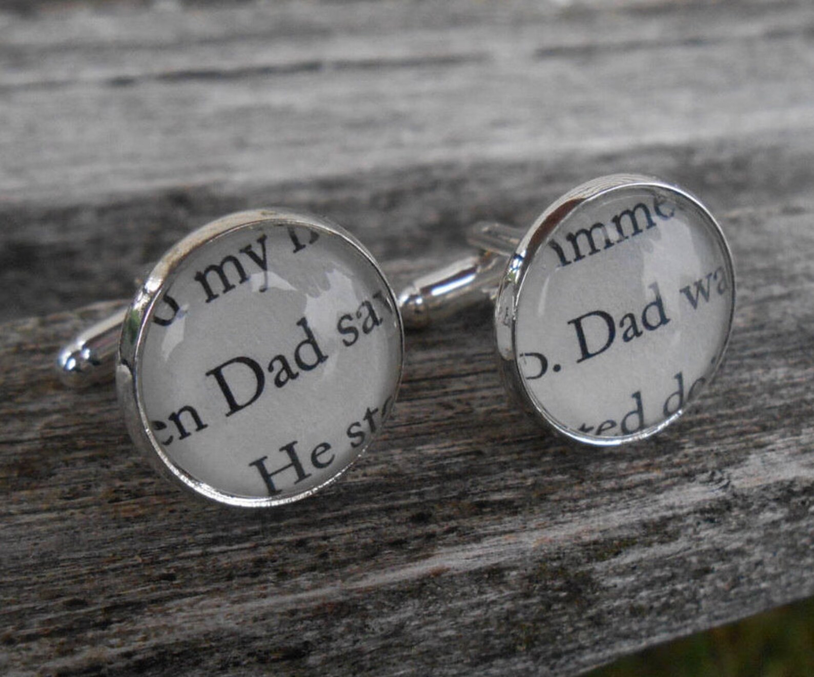 DAD Cufflinks. Book Pages. Father of the Bride Father's - Etsy