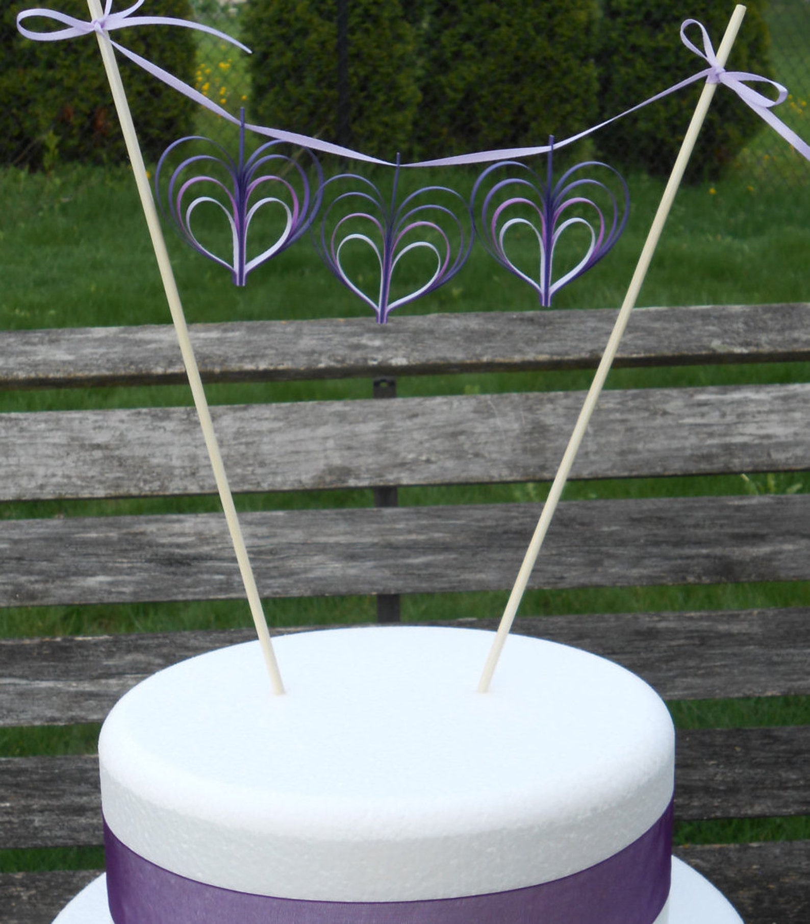 Heart Cake Garland, CHOOSE YOUR COLORS. Cake Toppper. Weddings ...