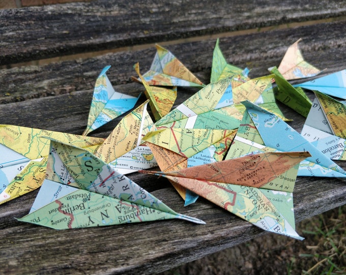 FLYING Map Paper Airplanes. Wedding Decoration Party - Etsy