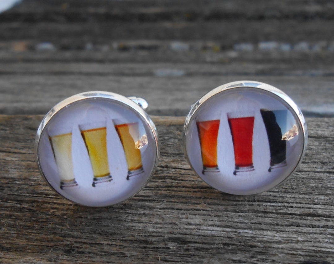 Beer Rainbow Cufflinks. CHOOSE YOUR COLOR. Wedding, Groom, Groomsmen ...