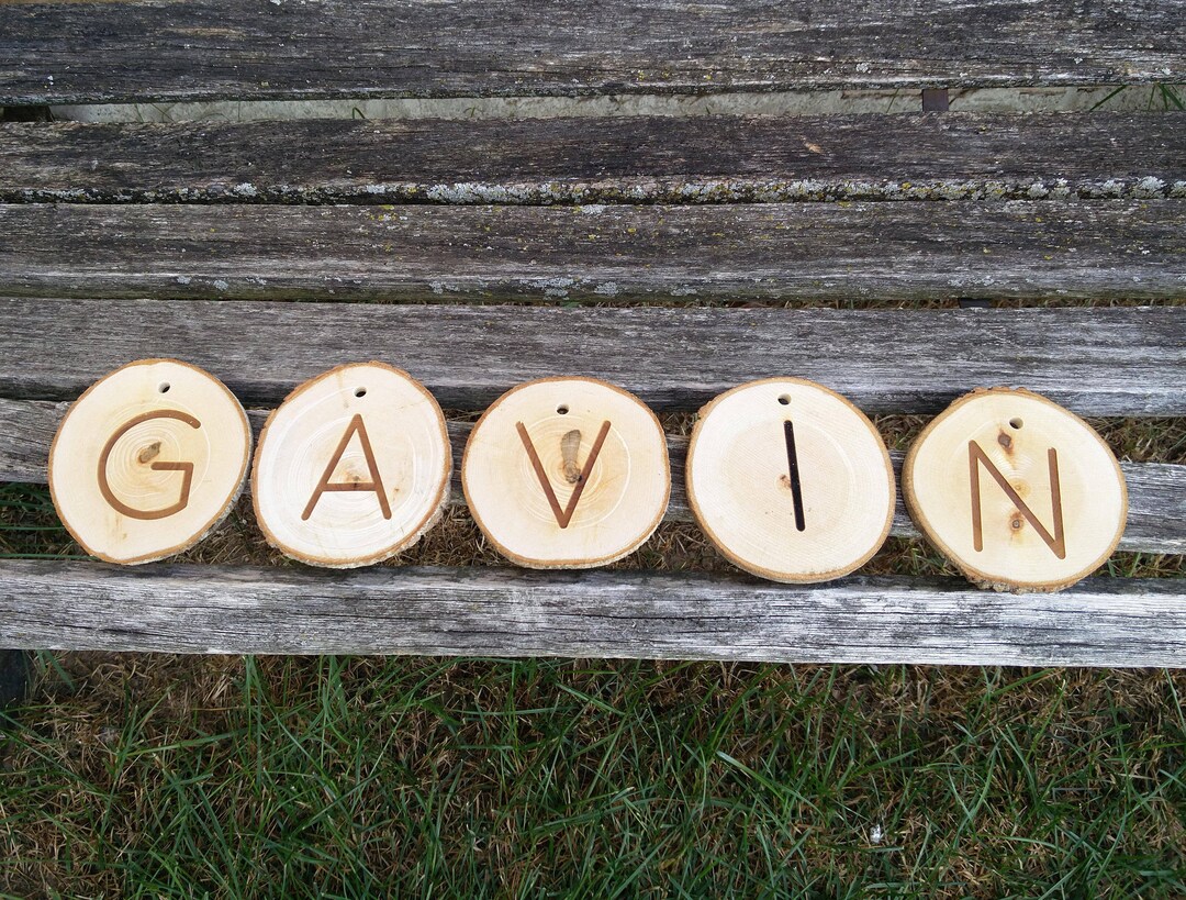 Personalized Name Sign. Wood Round, Live Edge. Christmas, Birthday ...