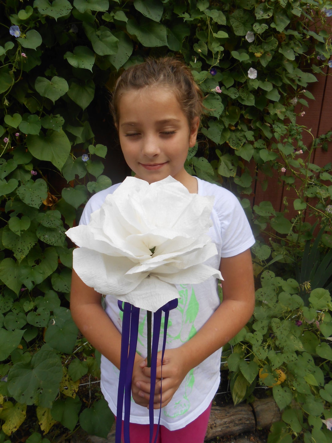 Crepe Paper Flower Girl Wand. CHOOSE YOUR COLOR. Bridesmaid Flower ...