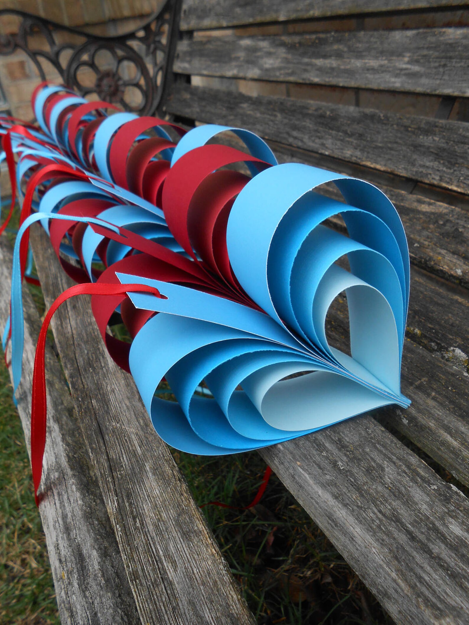 10 Custom Hearts. CHOOSE YOUR COLORS. Garland or Individual. Wedding ...