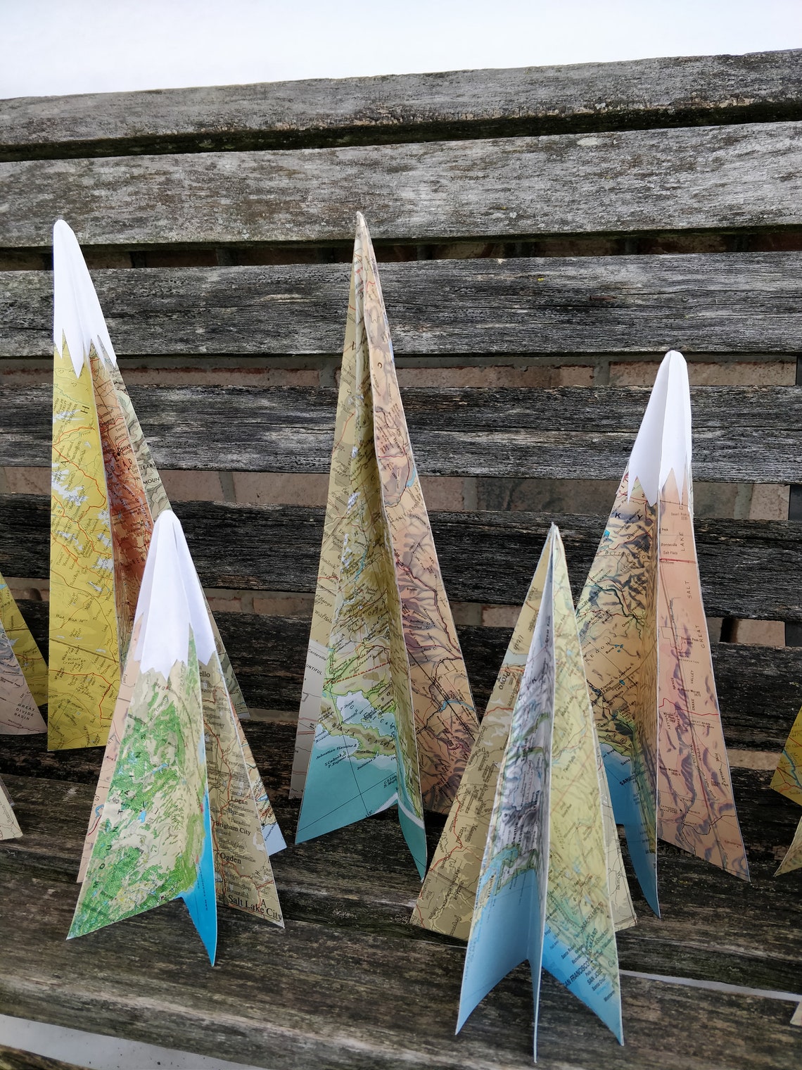 Map Mountains. Snow OR No Snow. Vintage Maps. Wedding | Etsy