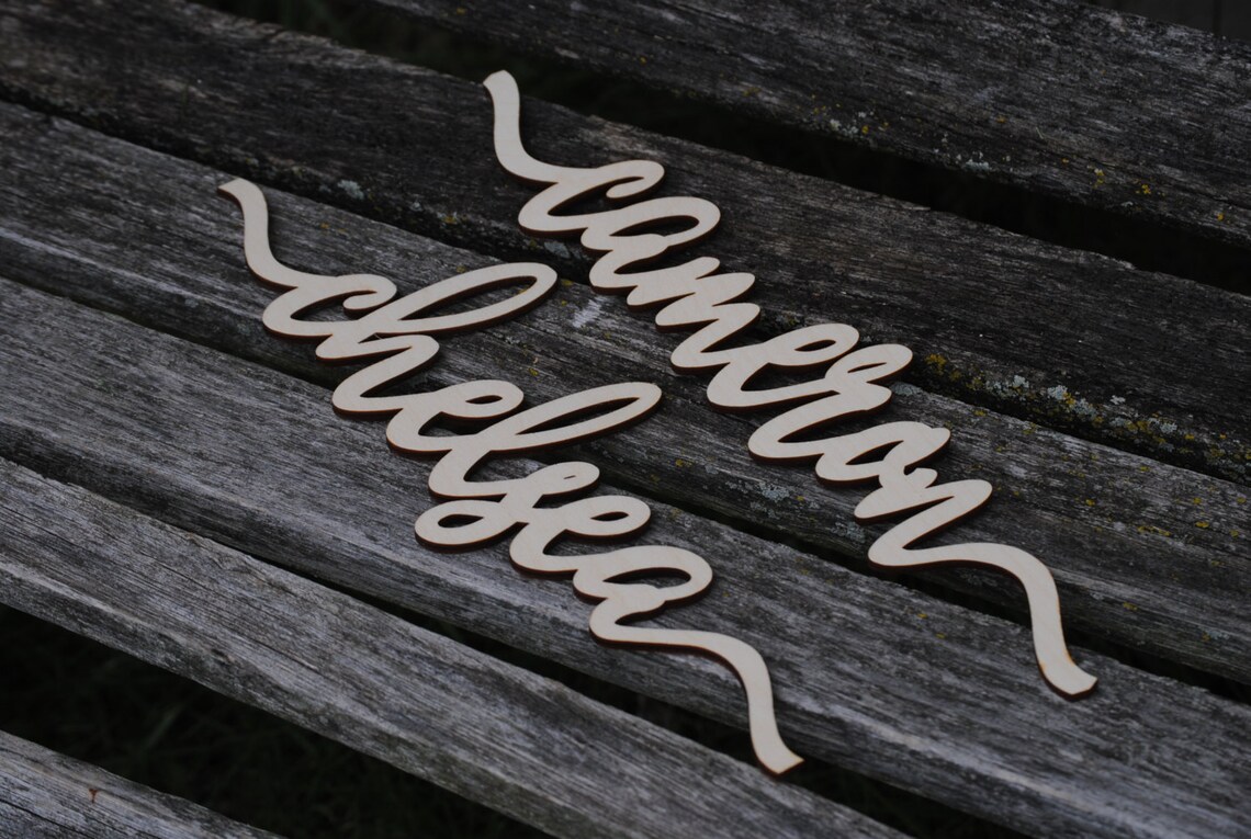 Custom Script Word Sign. Personalized Wood Sign Laser Cut | Etsy