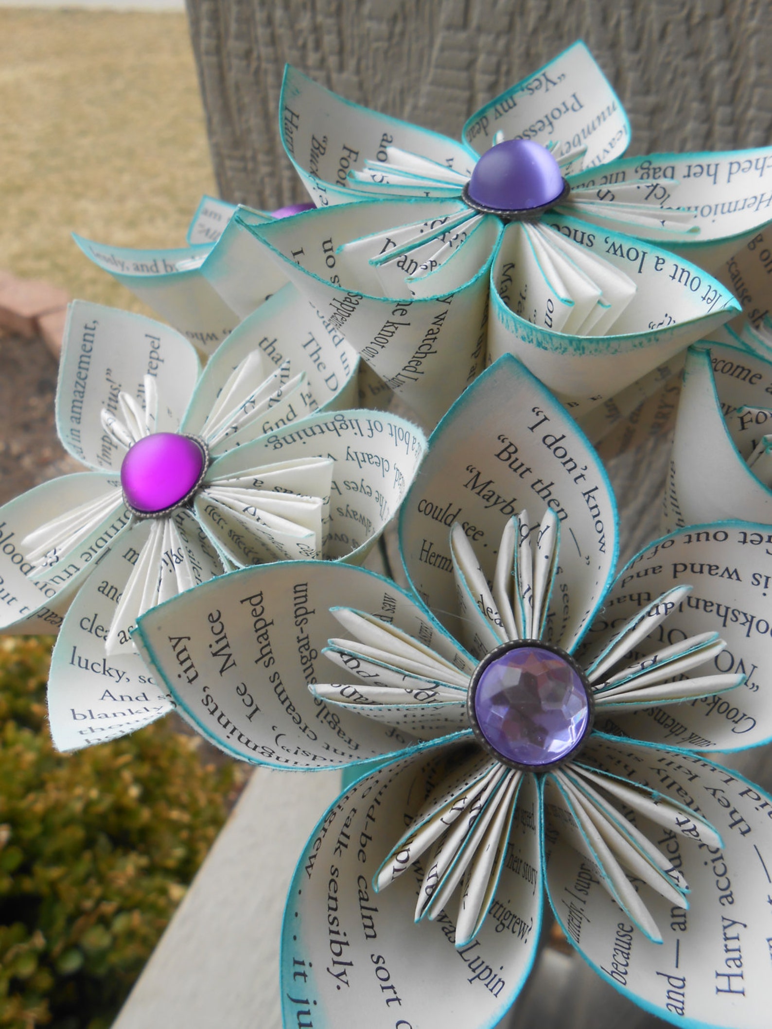 Book Paper Flower Bouquet. CHOOSE YOUR COLORS. First | Etsy