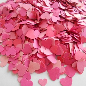 Over 2000 Mini Confetti Hearts. Shades of Pinks. Weddings, Showers ...