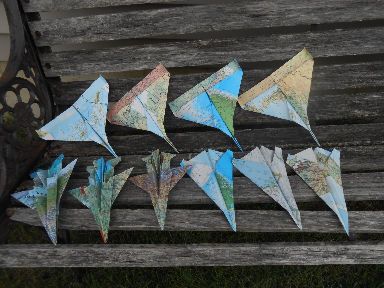 Vintage MAP Paper Airplanes. F-16, Military, Escort Cards, Wedding ...