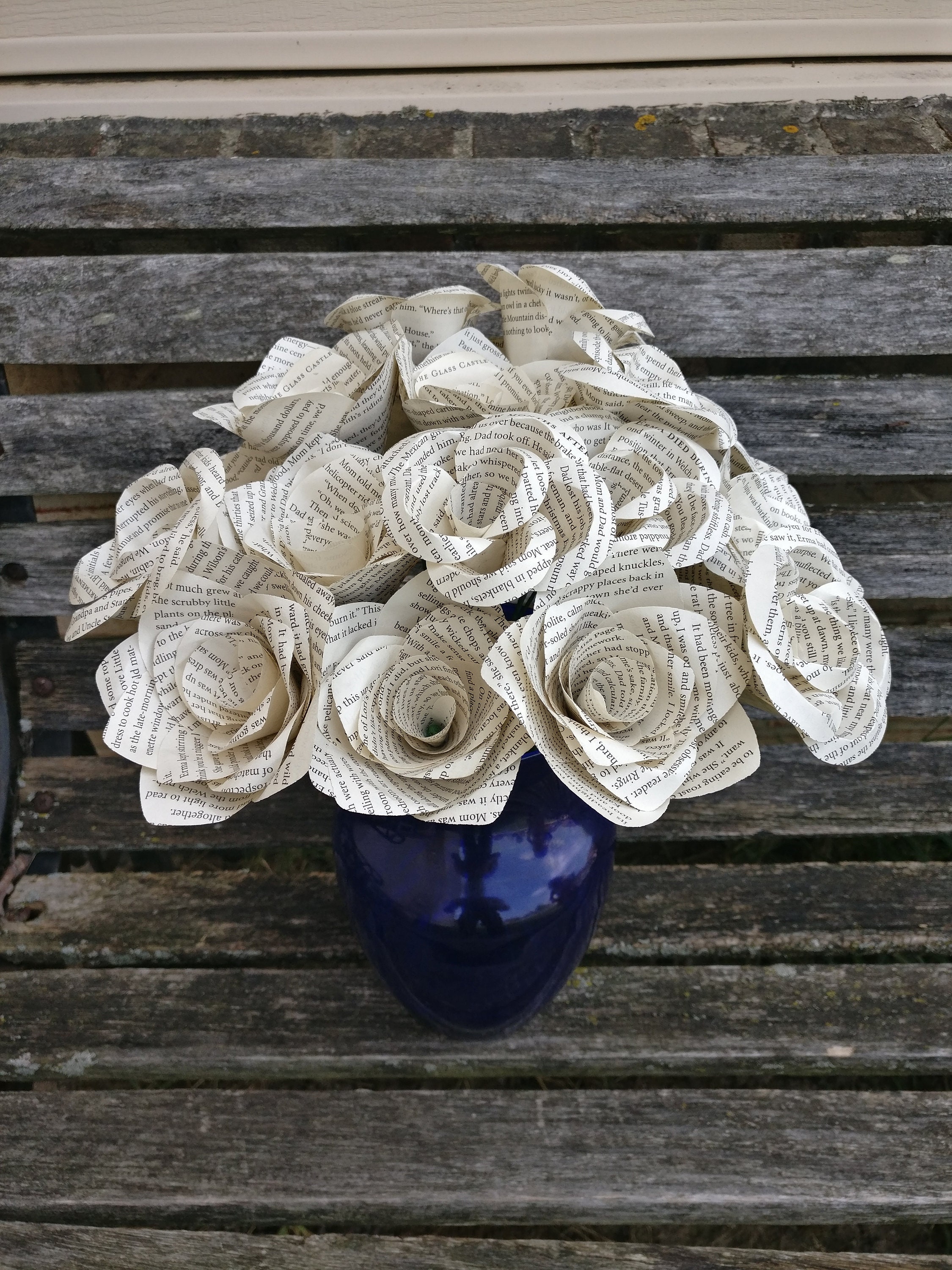 Book Rose Bouquet. First Anniversary Weddings Birthdays. | Etsy