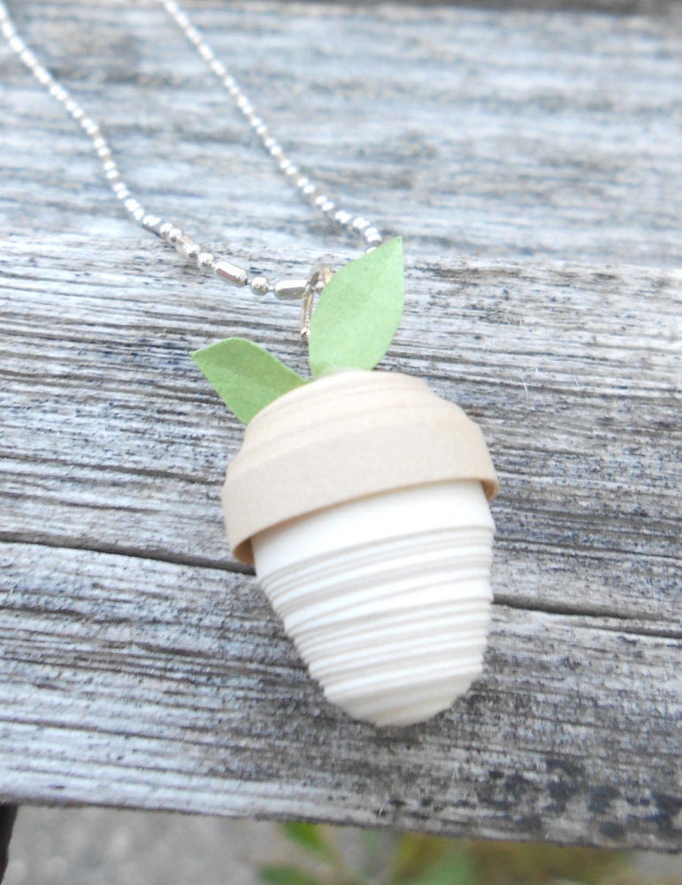 Acorn Necklace. CHOOSE YOUR COLORS. Quilling. Wedding Gift | Etsy