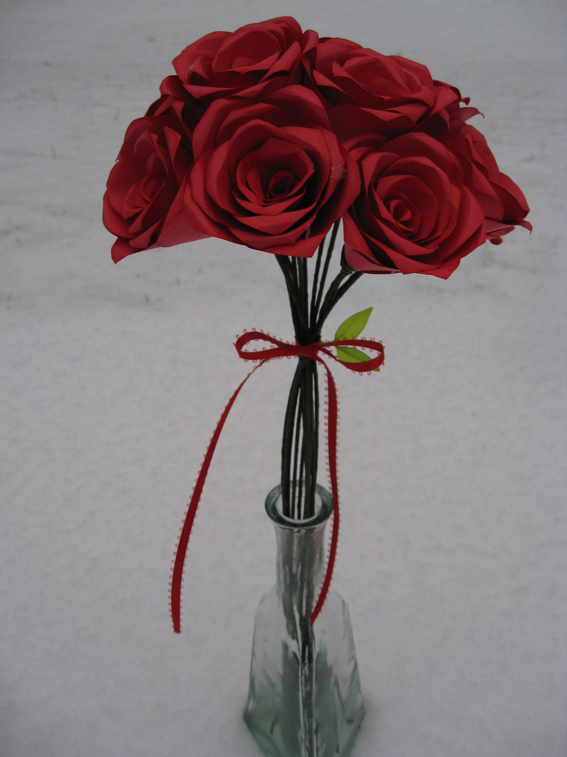 Dozen Paper Roses Handmade Bouquet. Other Colors Available. | Etsy