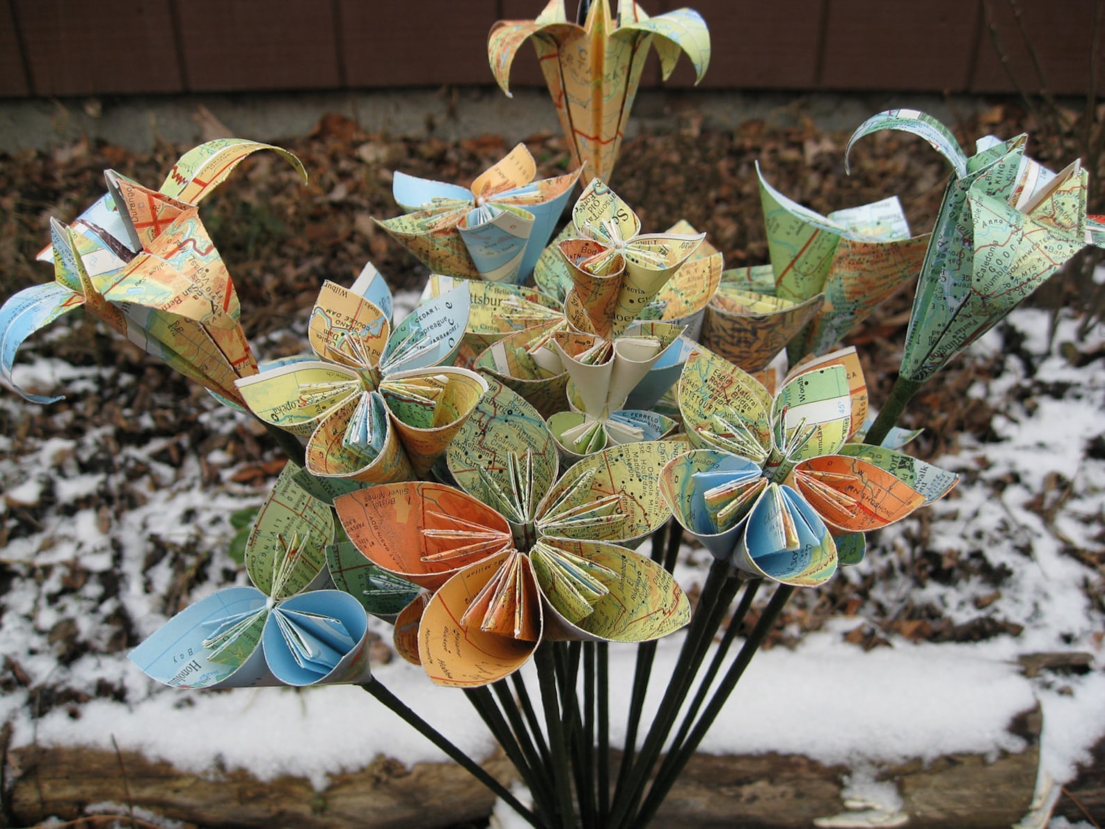 Vintage Map Paper Flower Bouquet, United States Map. CUSTOM ORDERS ...