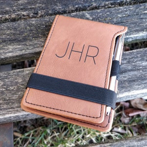 Customized Notebook. Leather. Laser Engraved. Wedding, Men, Groomsmen ...