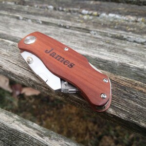 Custom Box Cutter. Laser Engraved Wood. Wedding, Men's, Groomsmen Gift ...