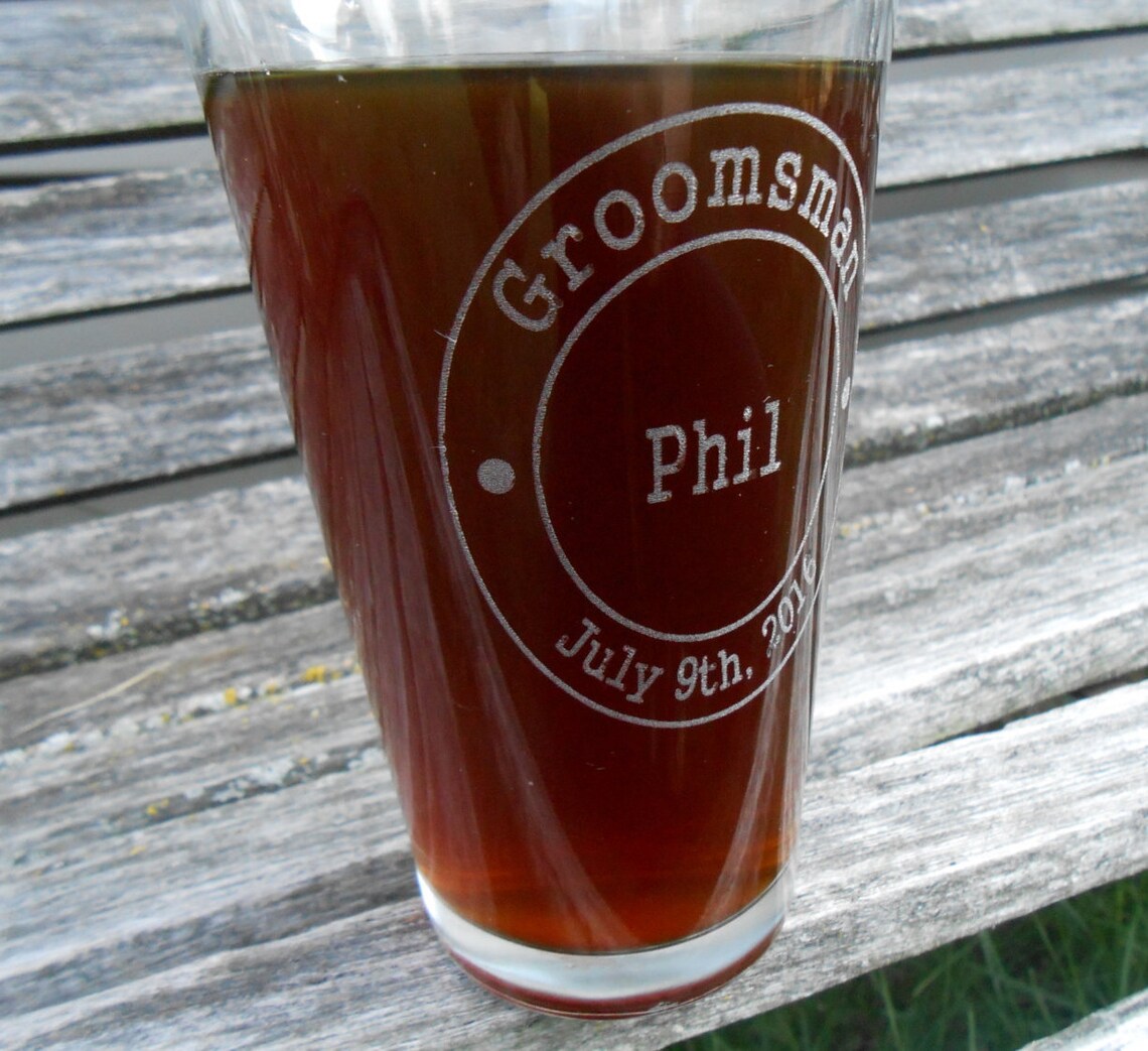 Personalized Pint Glasses. Wedding Groomsmen Gift Dad. Laser | Etsy