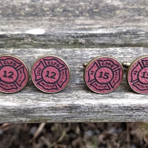 Firefighter Cufflink. Leather, Engraved. Wedding, Groom, Groomsmen Gift ...