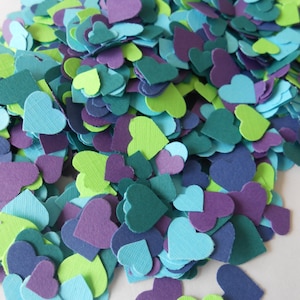Over 2000 Mini Confetti Hearts. PEACOCK MIX. Weddings, Showers ...