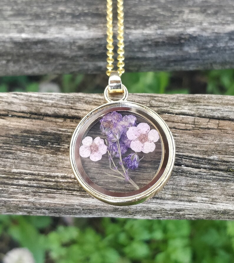 Lavender Flower Necklace. Real Pressed Flower Necklace. Gift for ...