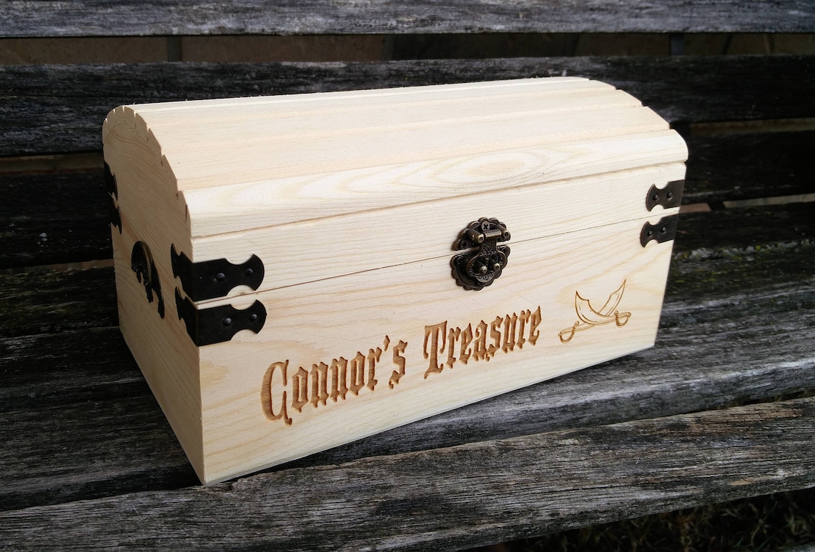 PERSONALIZED Treasure Chest Box. Children's Jewelry Box. - Etsy