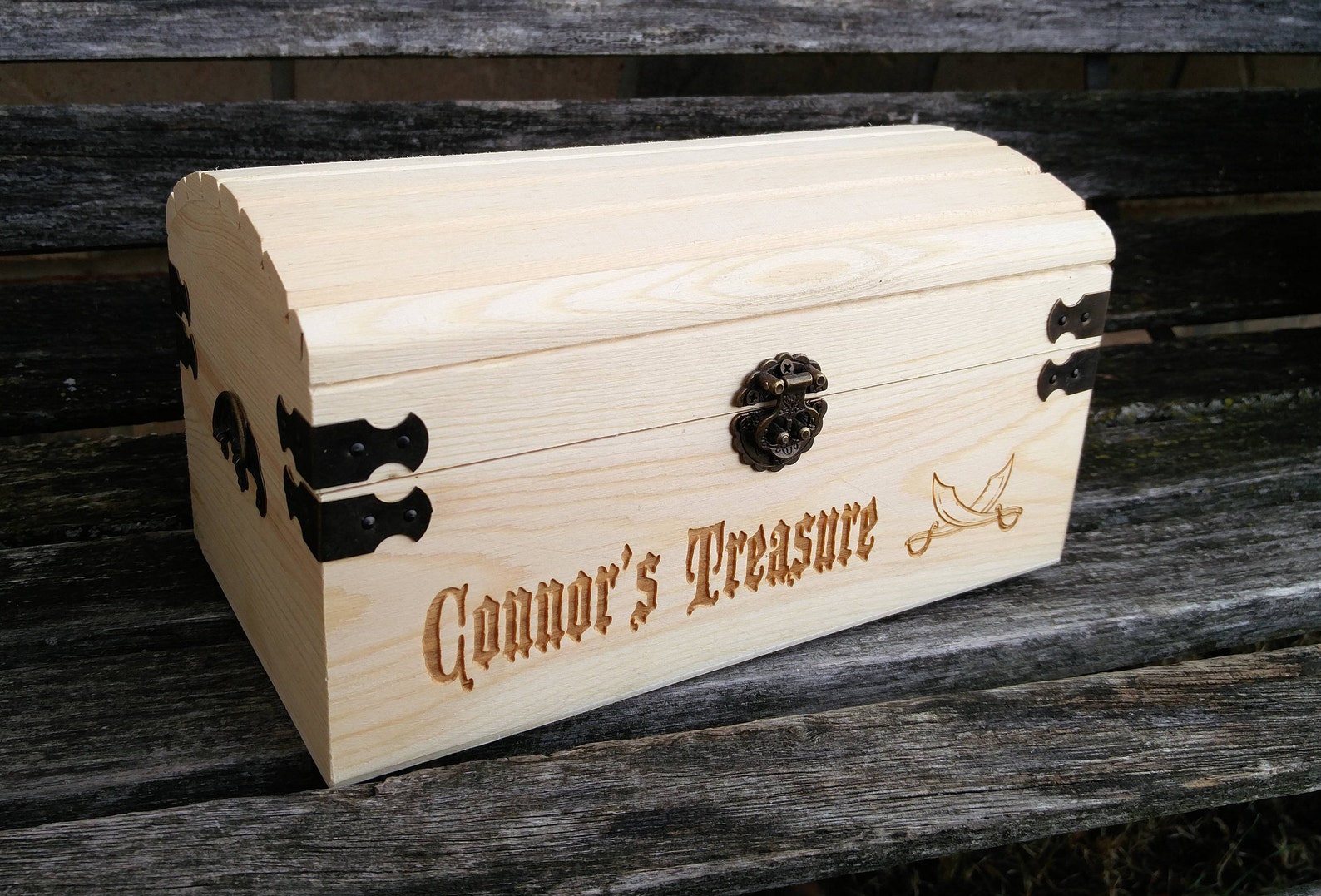 PERSONALIZED Treasure Chest Box. Children's Jewelry Box. Card Box for ...