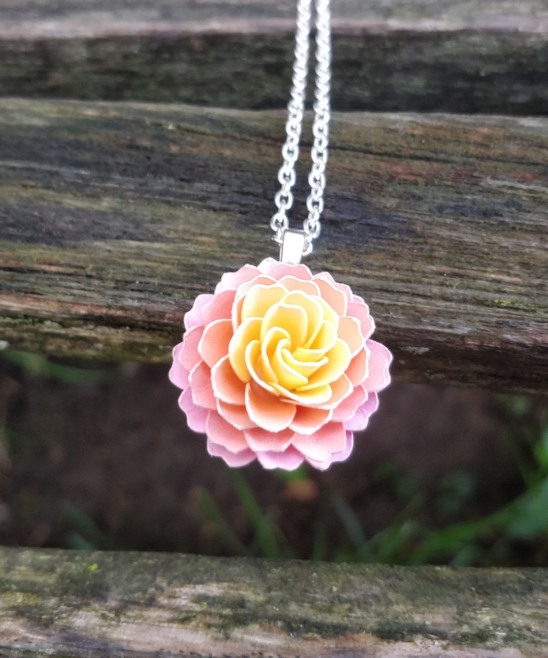 Dahlia Paper Flower Necklace. CHOOSE YOUR COLOR! Wedding, Bridesmaid ...