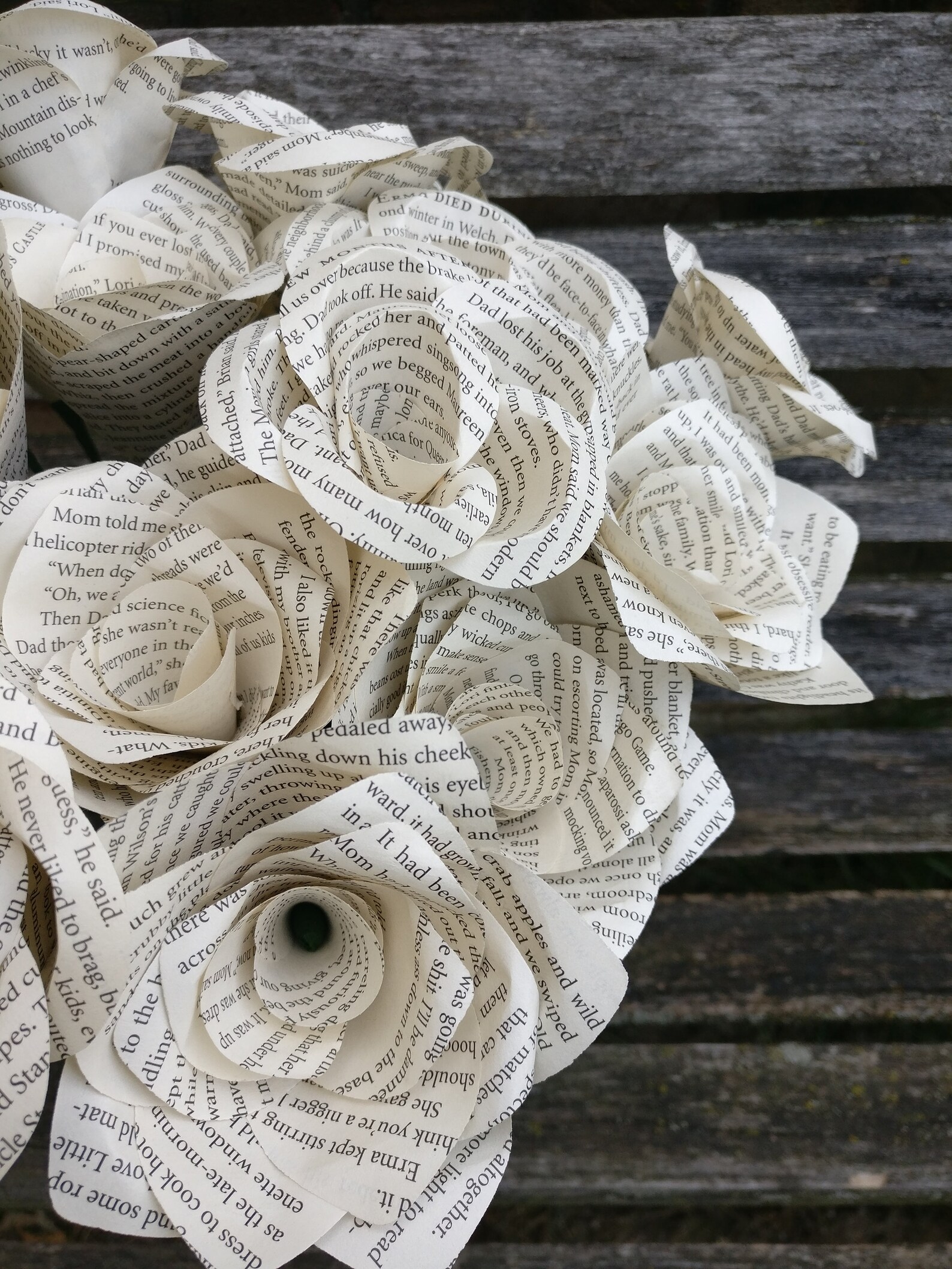 Book Rose Bouquet. First Anniversary Weddings Birthdays. | Etsy