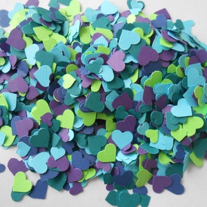 Over 2000 Mini Confetti Hearts. PEACOCK MIX. Weddings, Showers ...
