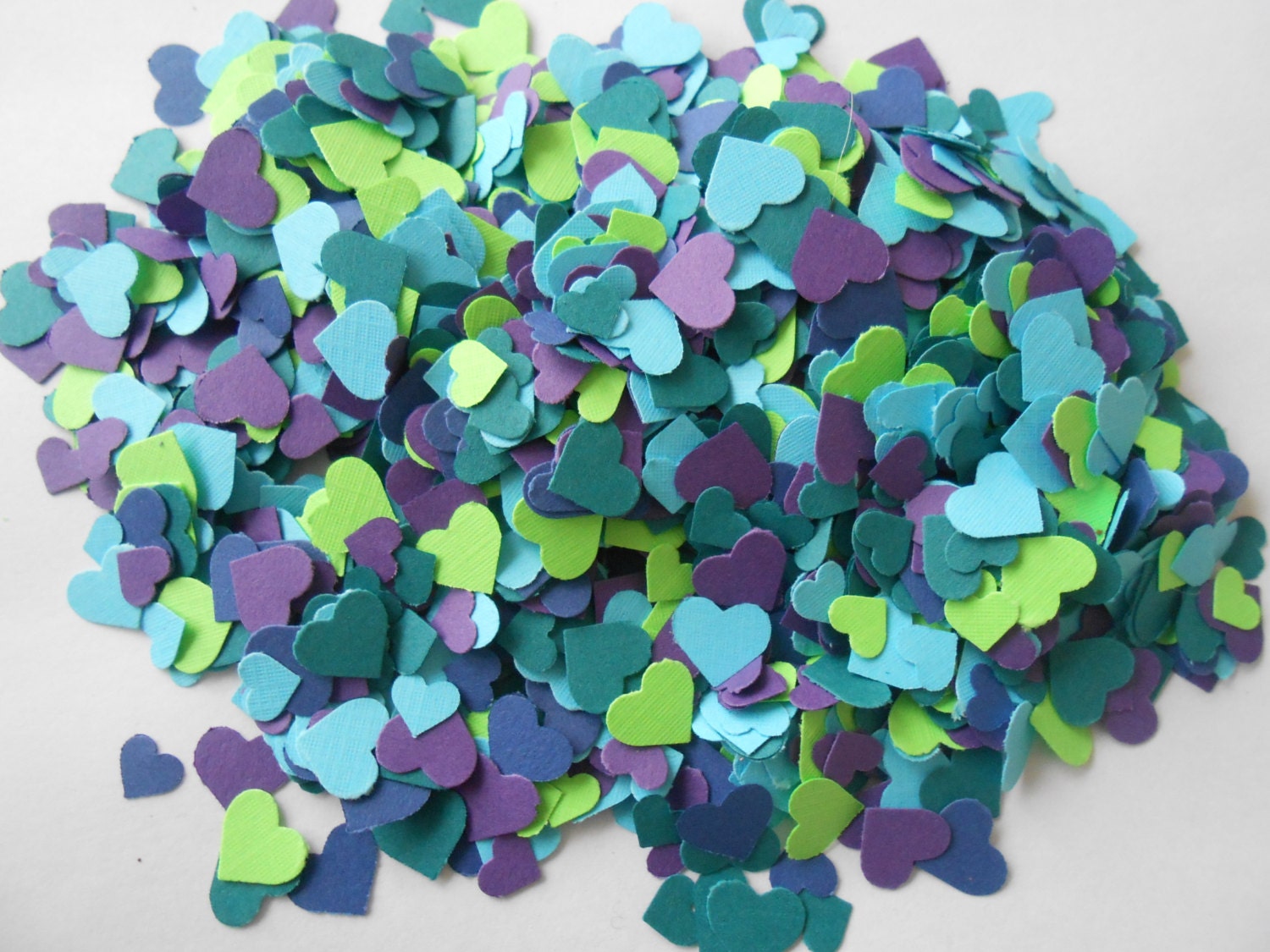 Over 2000 Mini Confetti Hearts. PEACOCK MIX. Weddings, Showers ...