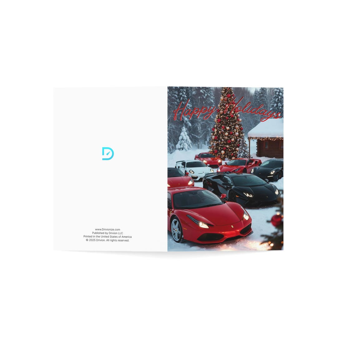 Drivion - Luxury Sports Cars Christmas Greeting Card | Holiday Car ...