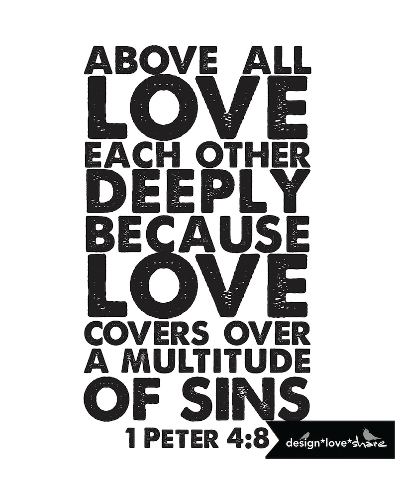 Love Scripture Printable Digital Art Print Instant Download | Etsy