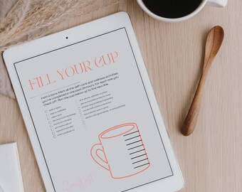 Fill Your Cup Self-care Worksheet, Therapy Activity (digital Download ...
