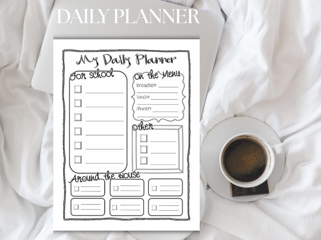 Printable Daily Planner | Minimalist Undated Organizer (PDF) - Etsy