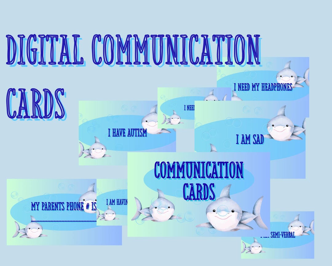 Shark Communication Cards | Printable PDF | Communication Cards for ...