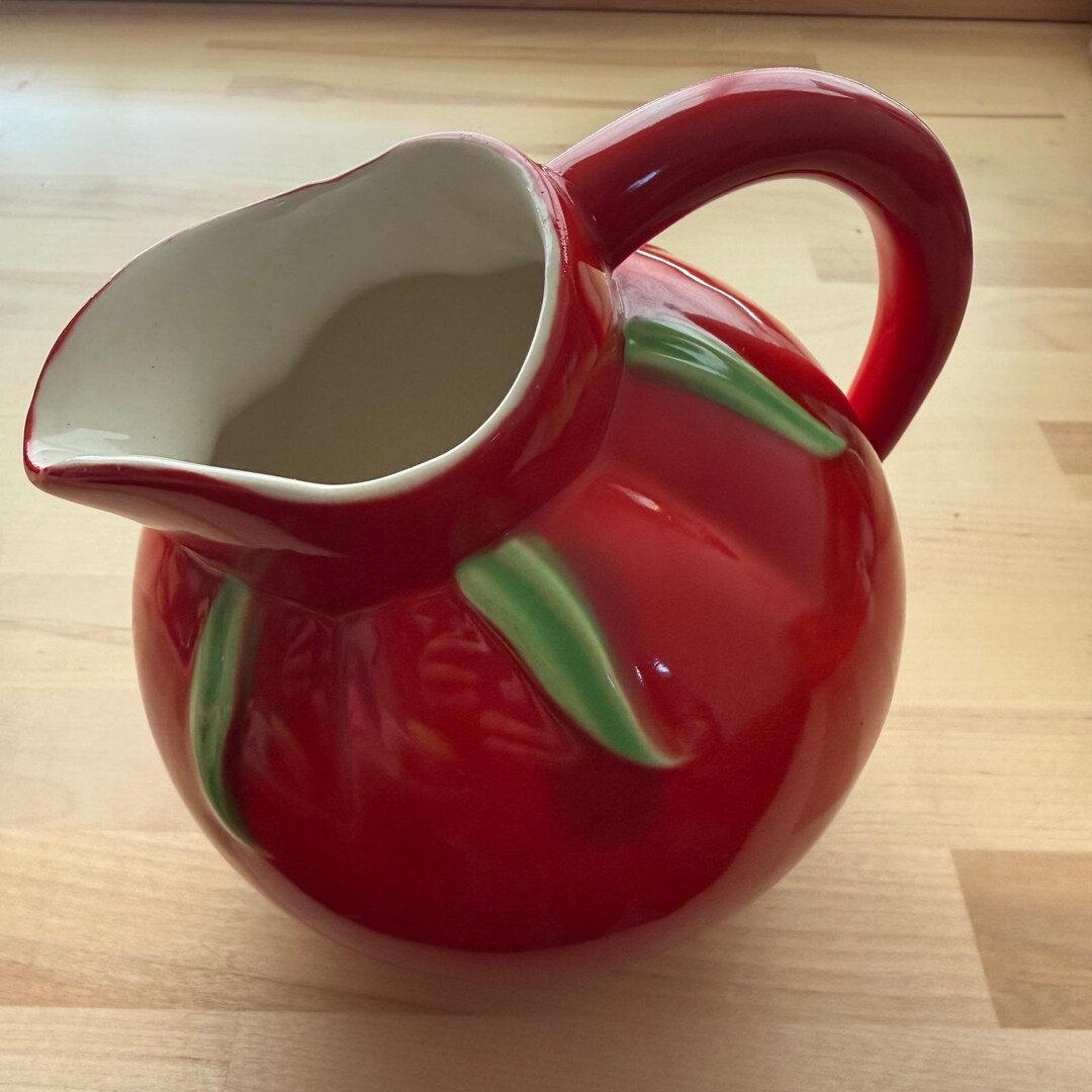 Vintage 50s the Pantry Parade Red Tomato Tilt Ball Pitcher Jug - Etsy