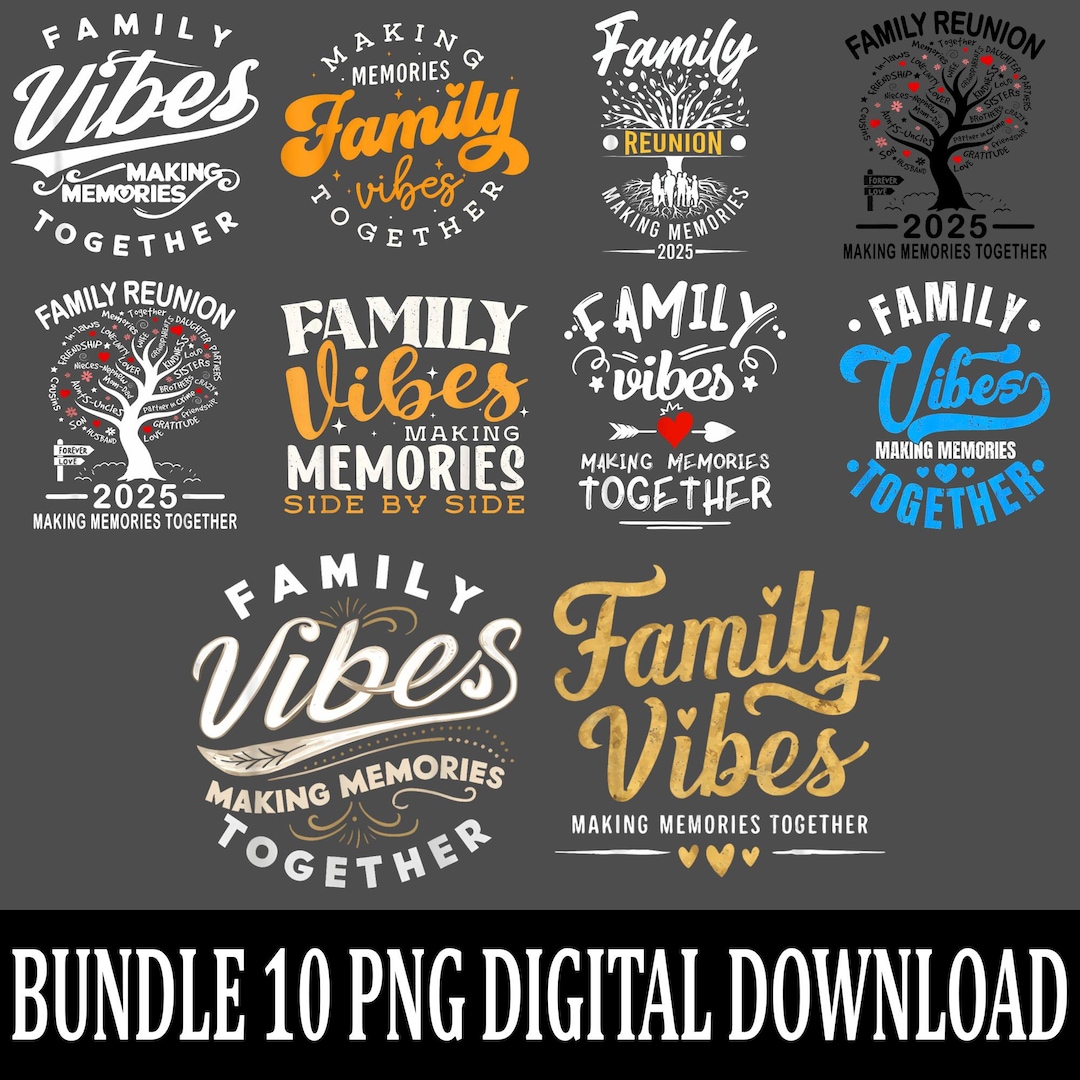 Making Memories PNG, Family Reunion Matching Group Clipart, Digital ...