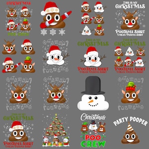 Christmas Poop Emoji Clipart - Etsy
