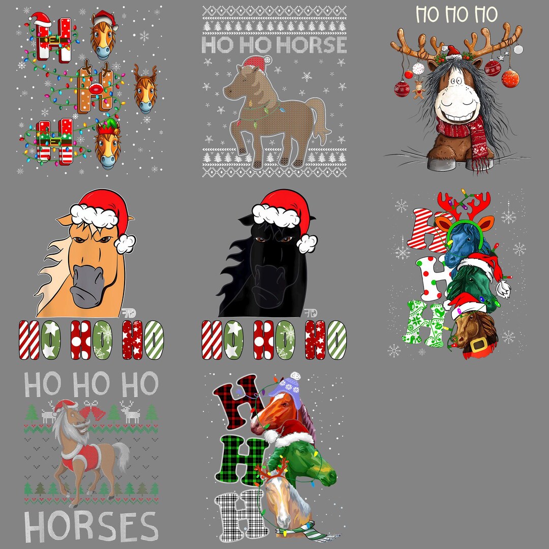 Ho Ho Ho Animals PNG – Funny Santa Reindeer Elf Horse Clipart, Holiday ...