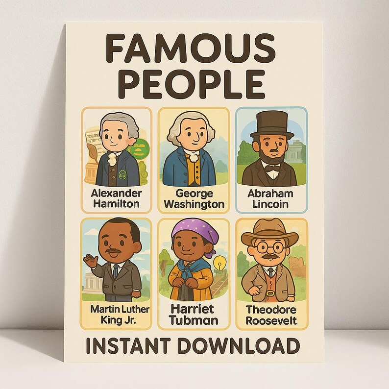 American Historical Figures Flashcards | Social Studies Printable ...