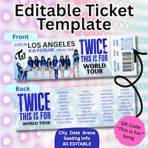 Printable Twice Tour Ticket - Etsy