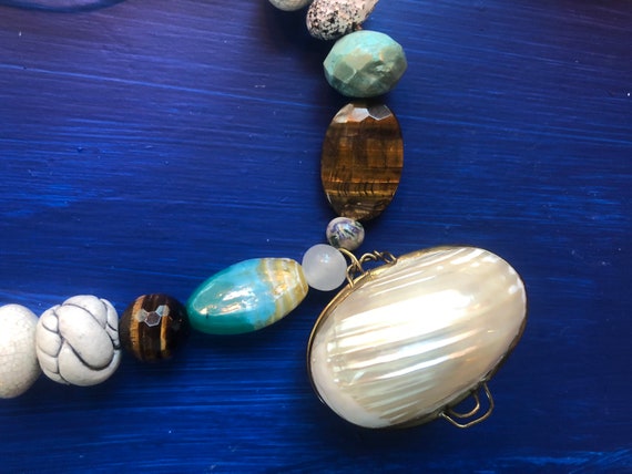 Shell Locket Necklace Moana Inspired Handmade Artisan - Etsy