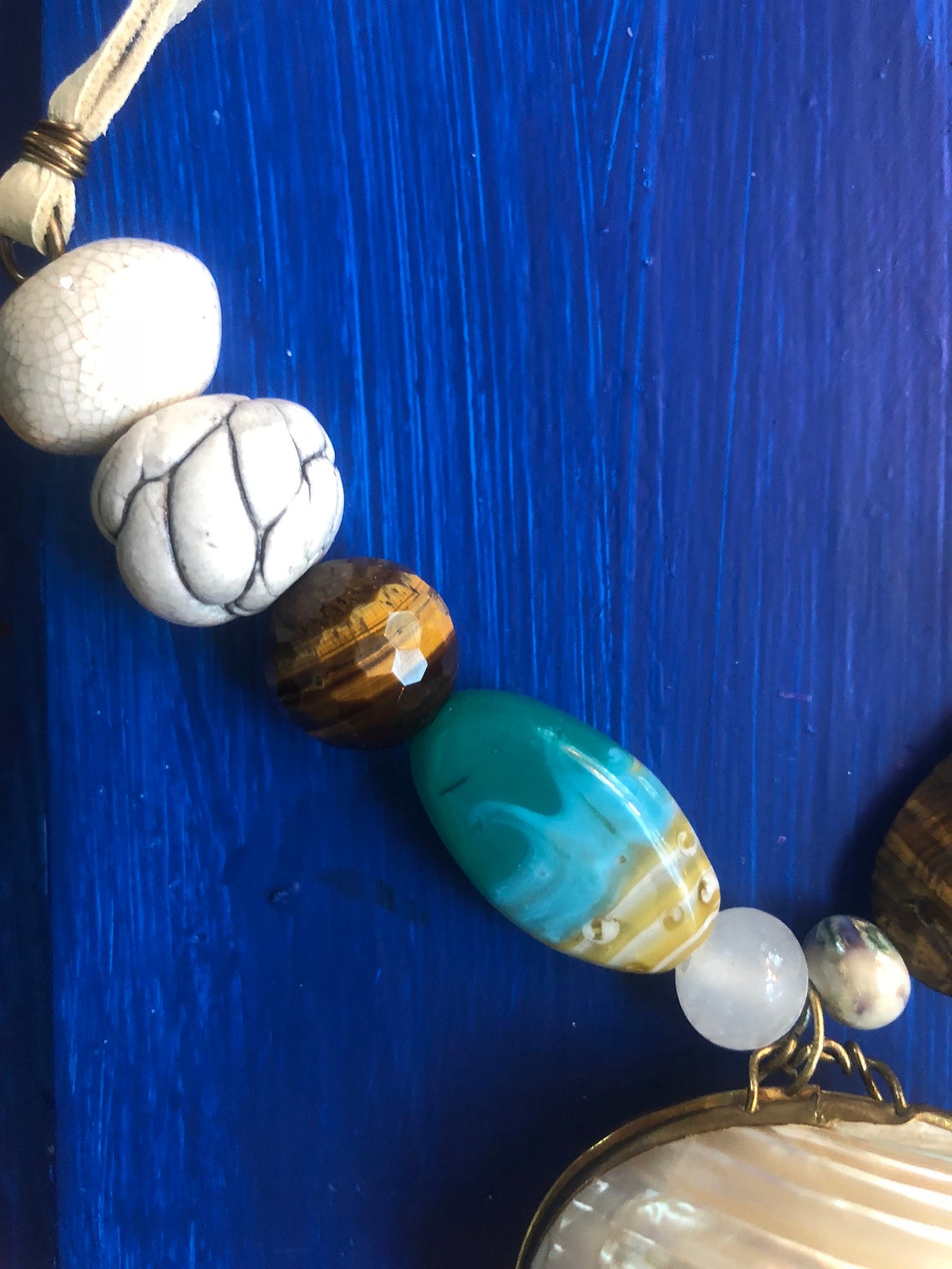 Shell Locket Necklace Moana Inspired Handmade Artisan - Etsy