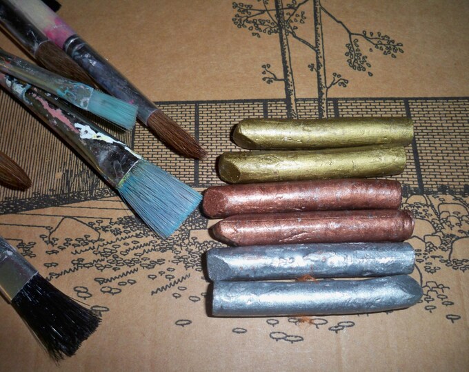 Vintage CRAYON Lot Very Old Gold, Silver and Bronze Crayons for Vintage ...